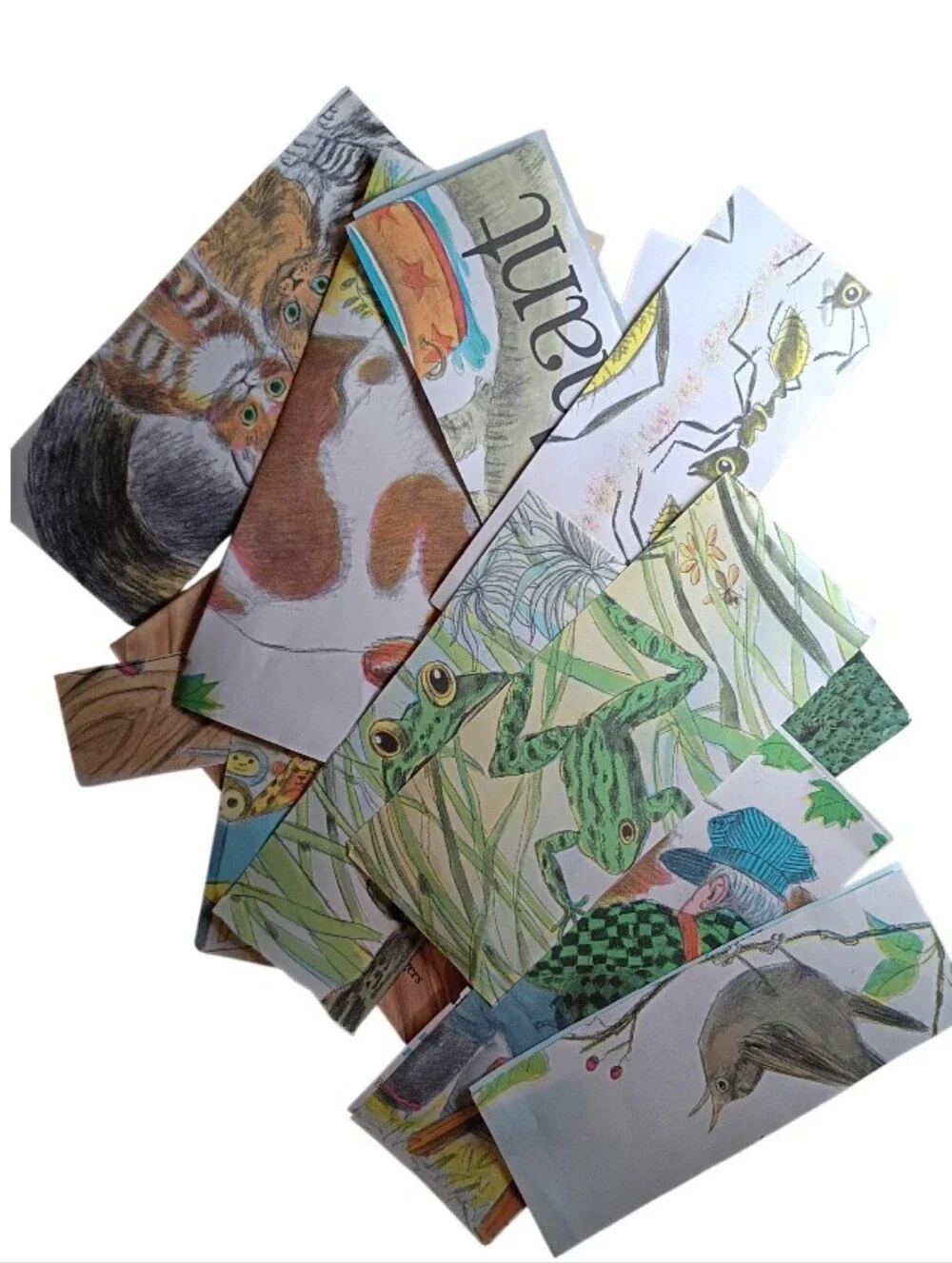 Art | Handmade Set Of Childrens Book Upcycied Illustrated Tassel ...